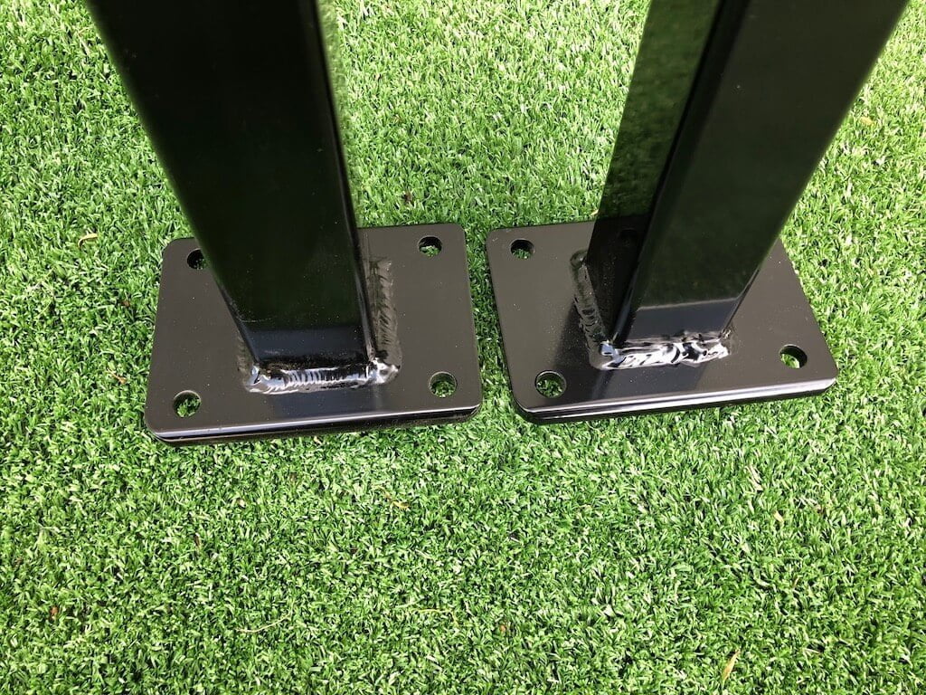 Posts with base plates (Black) (2) | Dandenong Gate Co. Pty Ltd